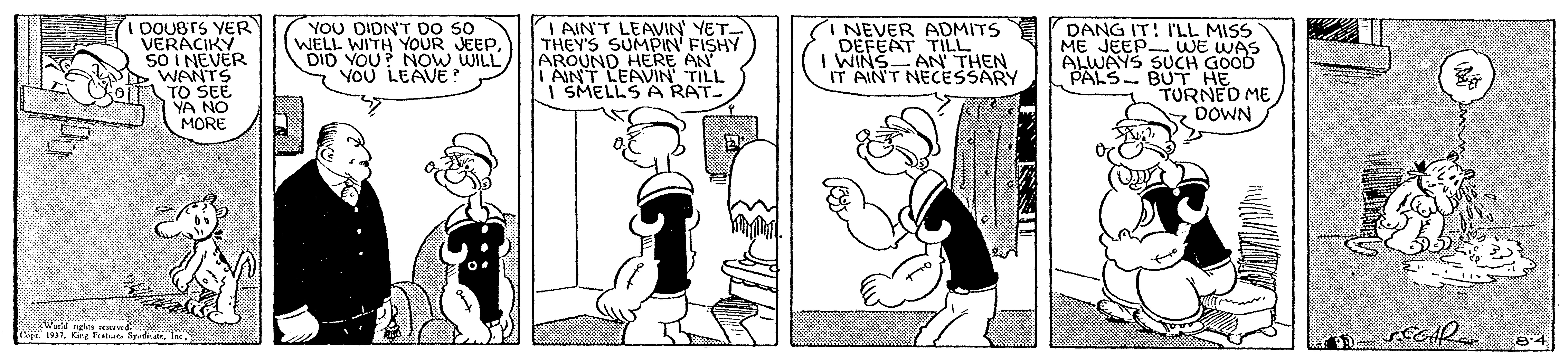 Popeye Comic Strip 1937-08-04 | Comics Kingdom