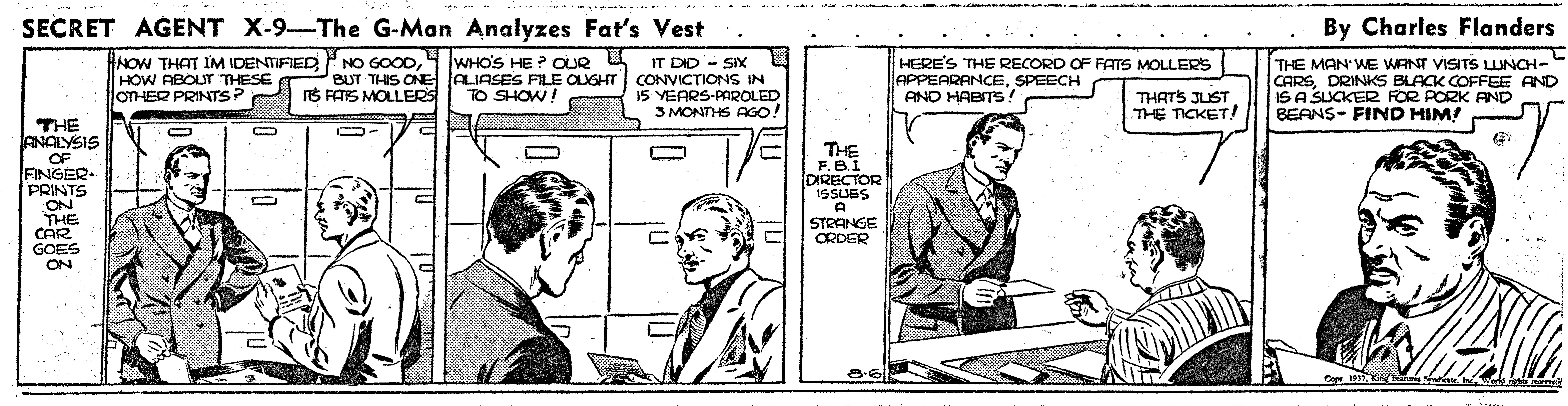 Secret Agent X-9 Comic Strip 1937-08-06 | Comics Kingdom