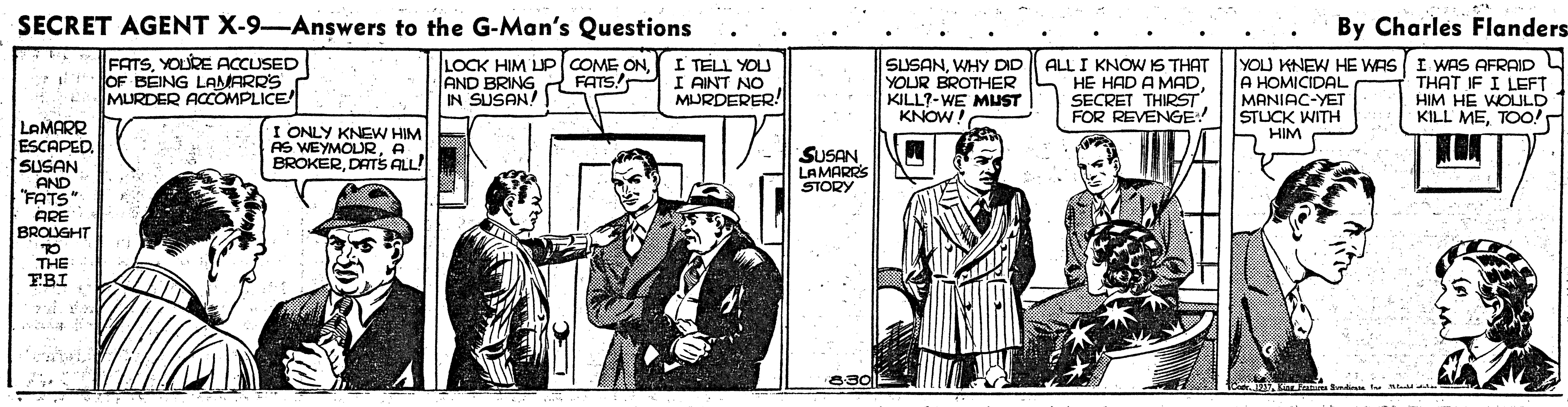 Secret Agent X-9 Comic Strip 1937-08-30 | Comics Kingdom