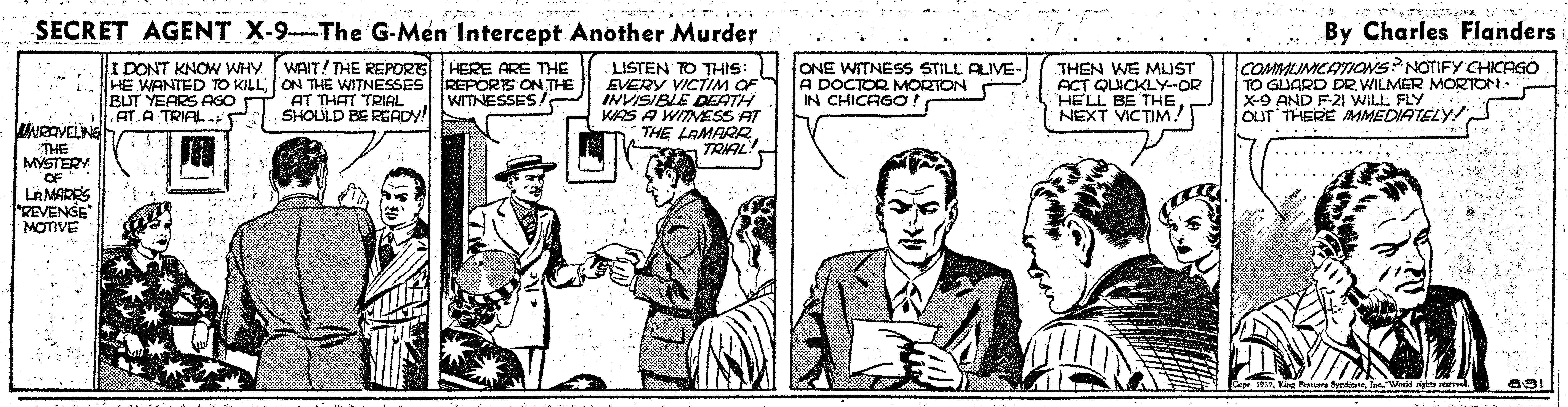 Secret Agent X-9 Comic Strip 1937-08-31 | Comics Kingdom