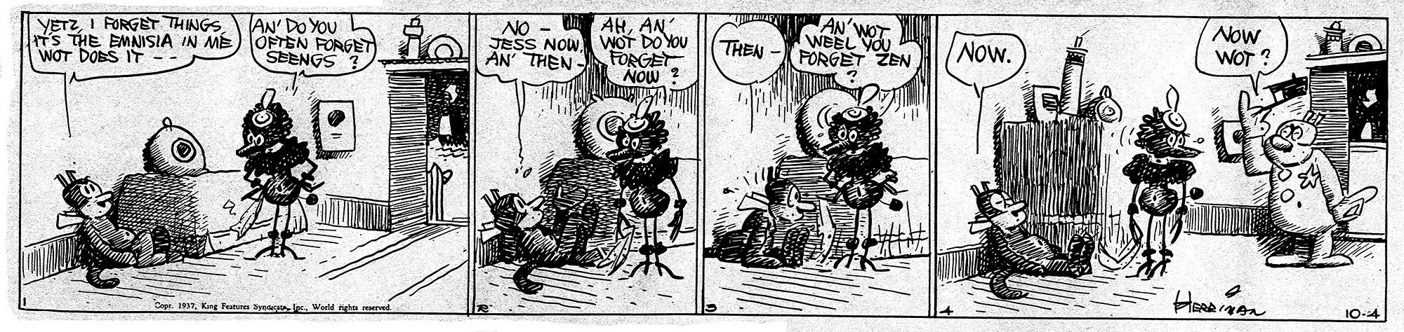 Krazy Kat Comic Strip 1937-10-04 | Comics Kingdom