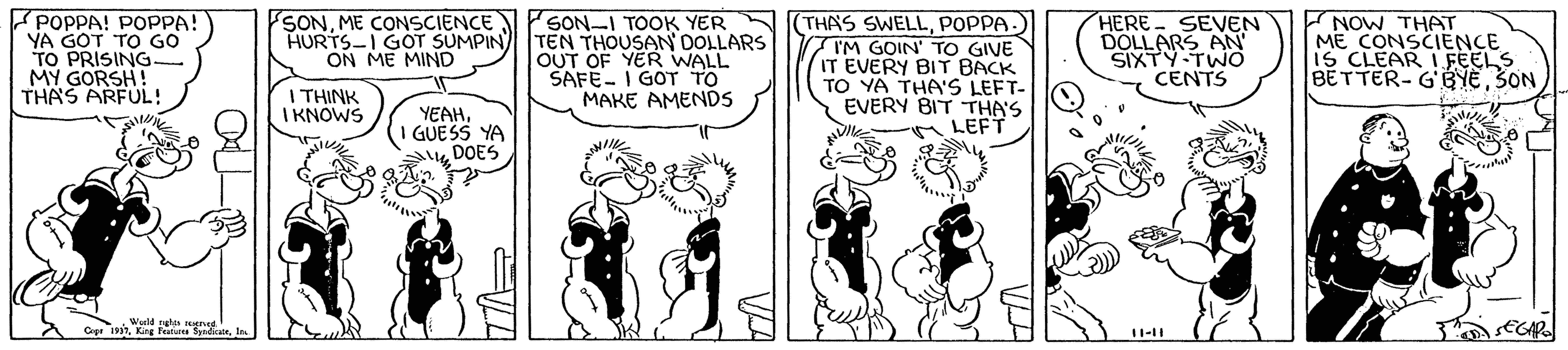 Popeye Comic Strip 1937-11-11 | Comics Kingdom