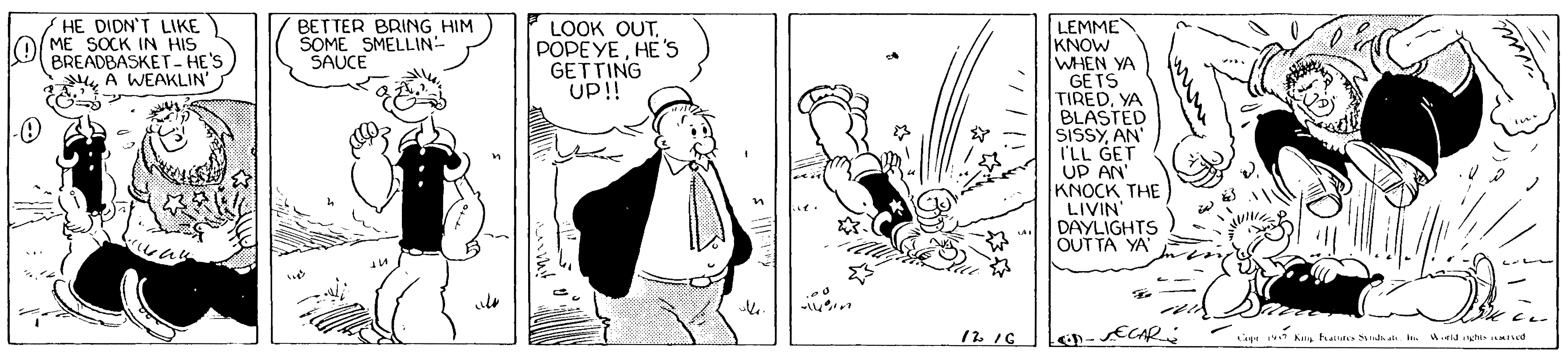 Popeye Comic Strip 1937-12-16 | Comics Kingdom