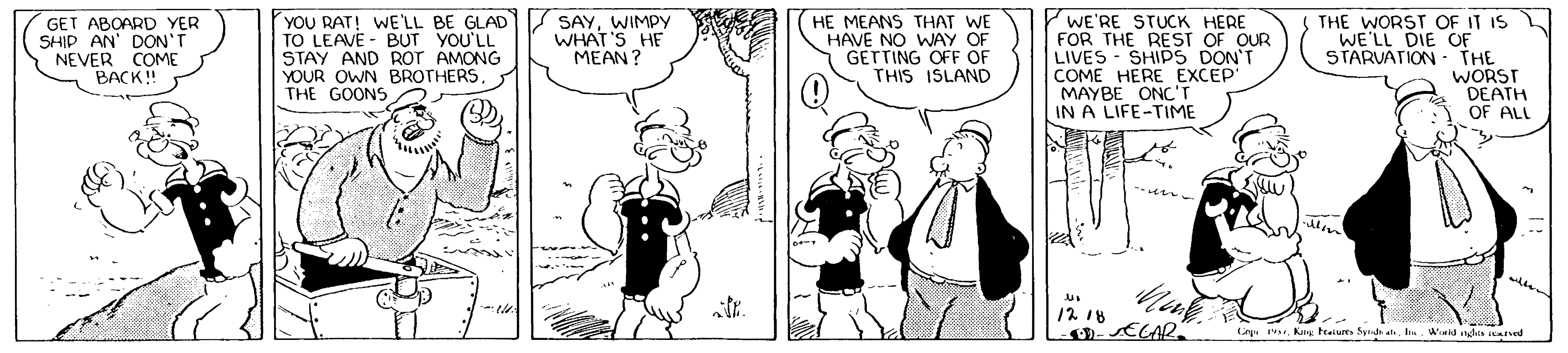 Popeye Comic Strip 1937-12-18 | Comics Kingdom