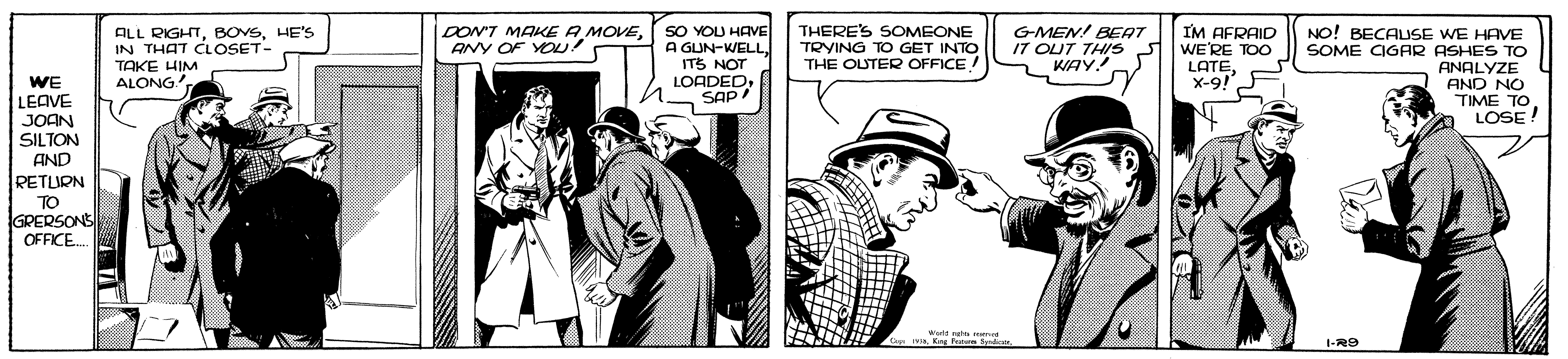 Secret Agent X-9 Comic Strip 1938-01-29 | Comics Kingdom