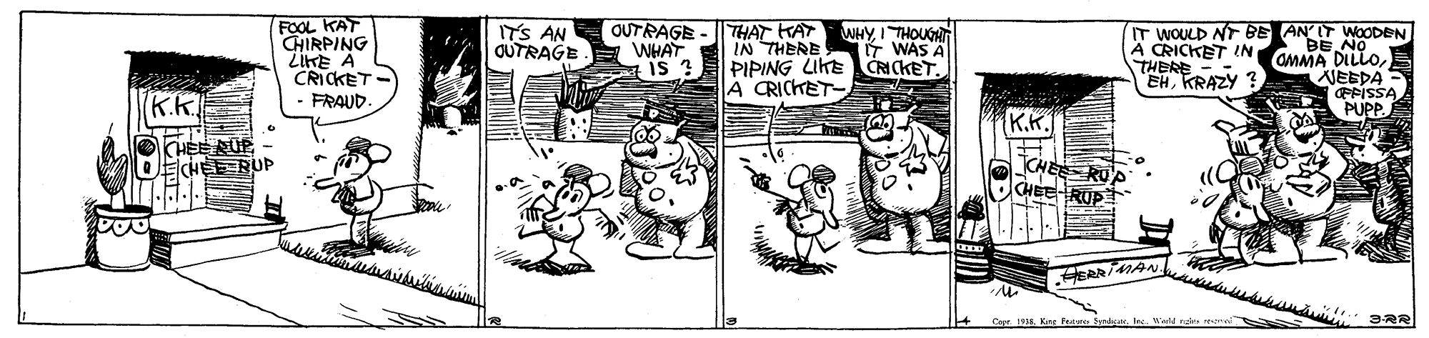 Krazy Kat Comic Strip 1938-03-22 | Comics Kingdom