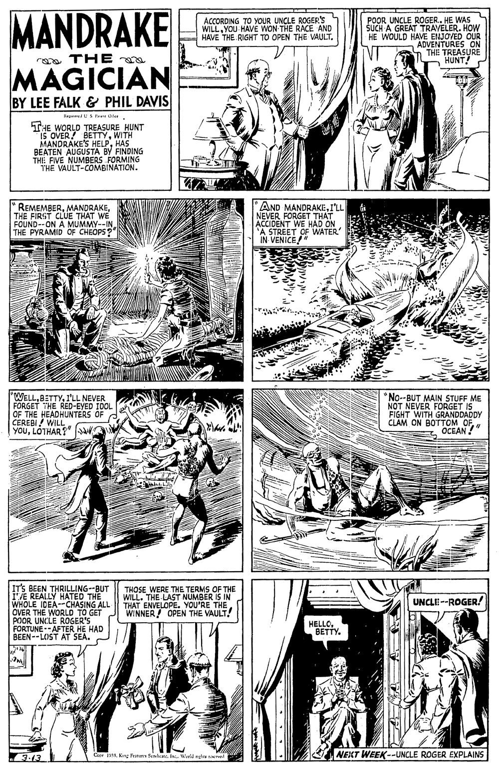 Mandrake The Magician Vintage Sundays Comic Strip 1938-03-13 | Comics ...