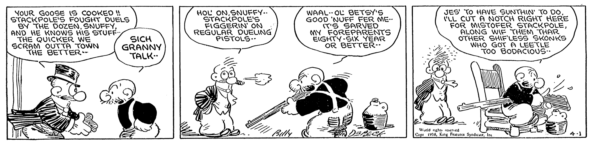 Barney Google And Snuffy Smith Vintage Comic Strip 1938-04-01 | Comics ...