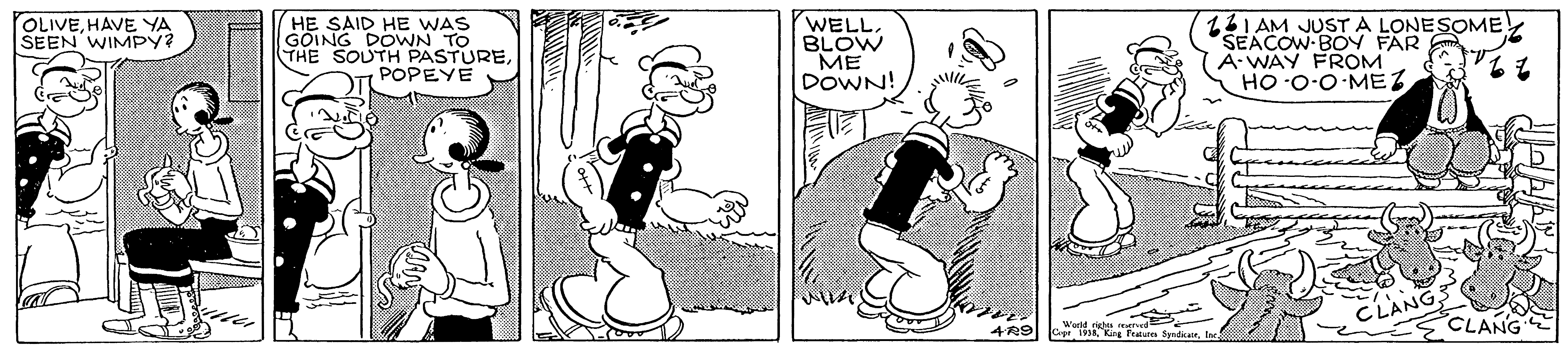 Popeye Comic Strip 1938-04-29 | Comics Kingdom