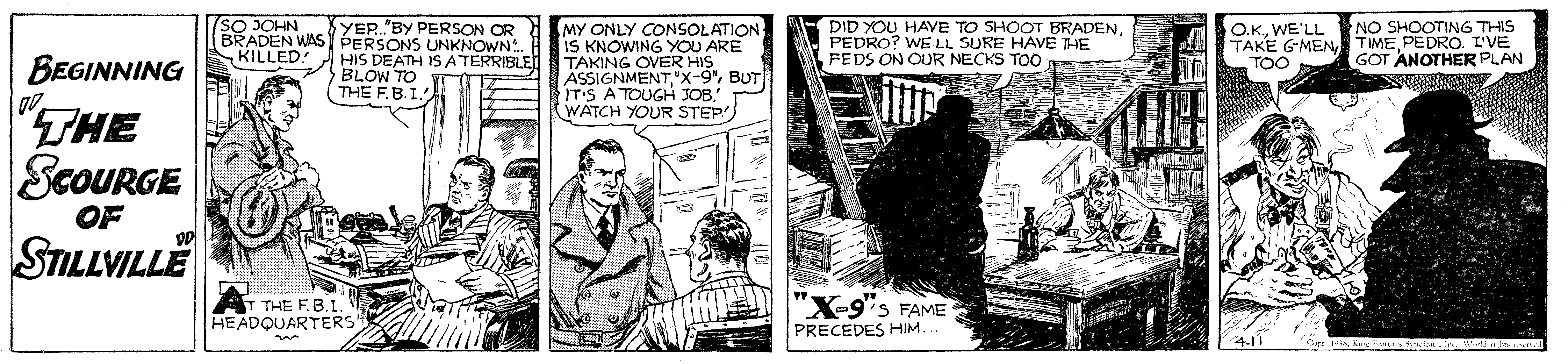 Secret Agent X-9 Comic Strip 1938-04-11 | Comics Kingdom