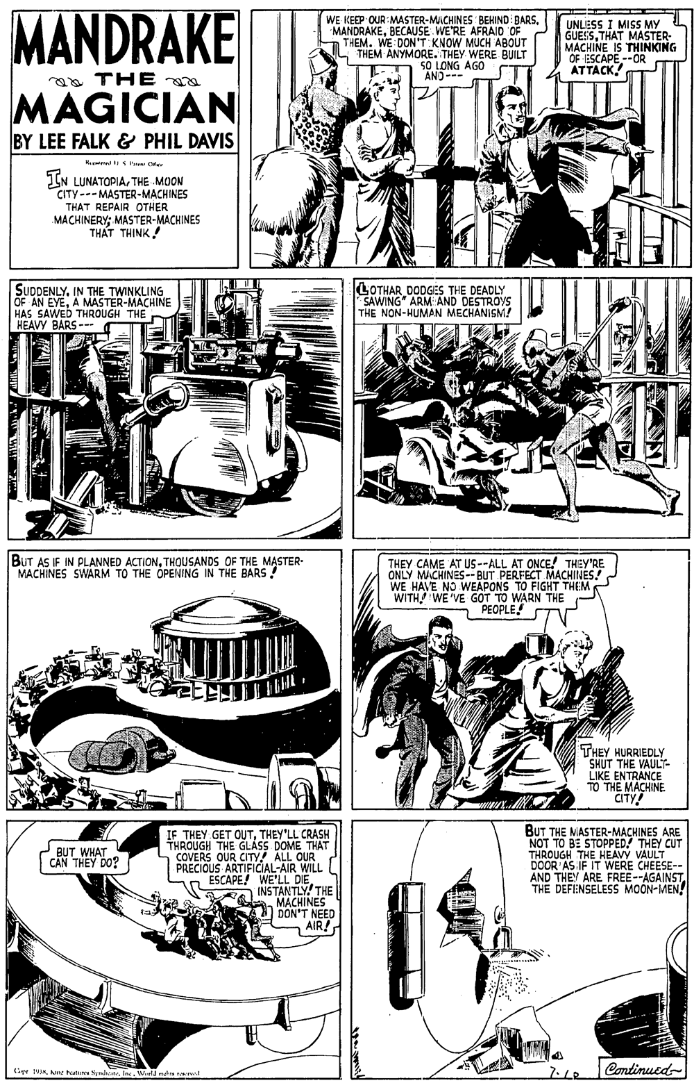 Mandrake The Magician Vintage Sundays Comic Strip 1938-07-10 | Comics ...