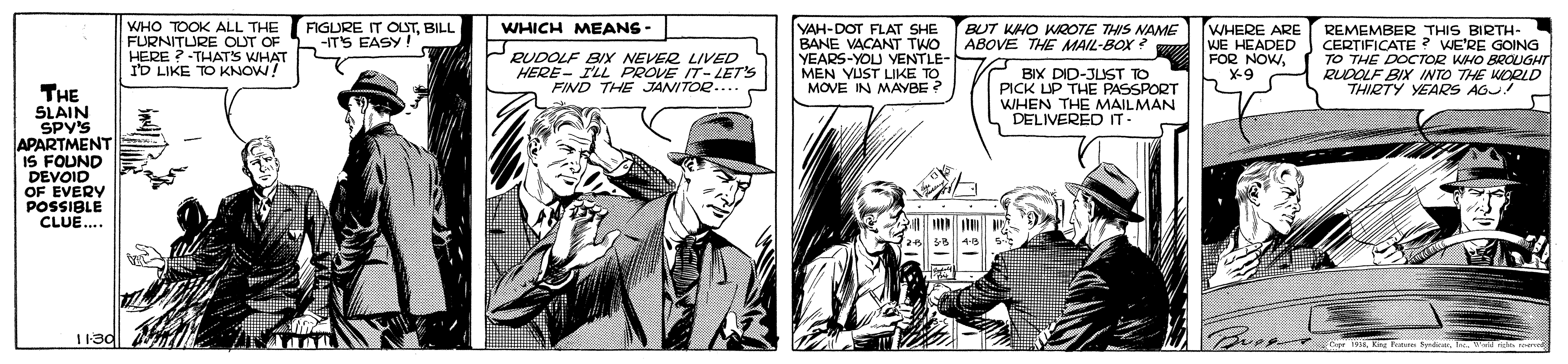 Secret Agent X-9 Comic Strip 1938-11-30 | Comics Kingdom