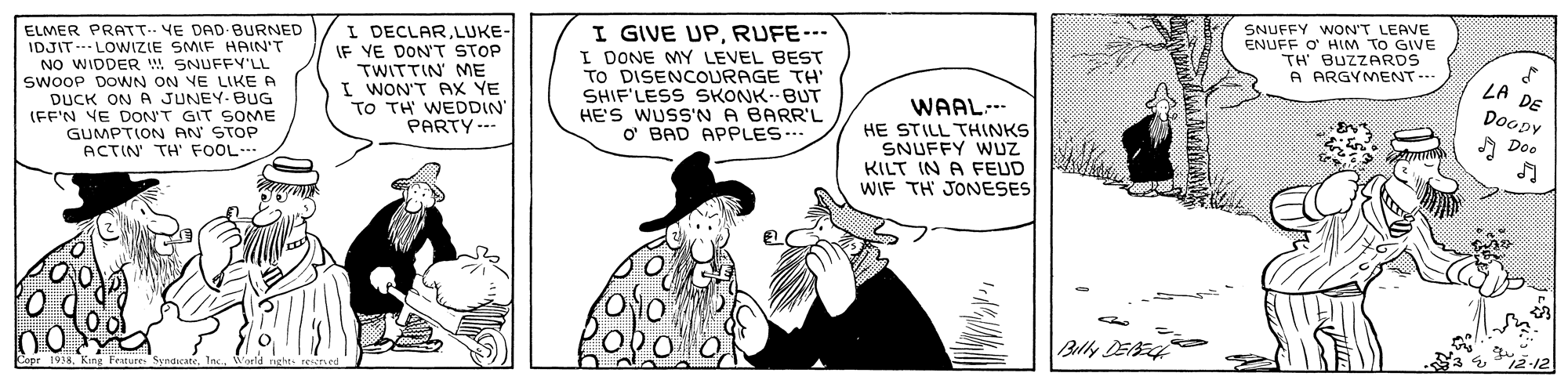 Barney Google And Snuffy Smith Vintage Comic Strip 1938-12-12 | Comics ...