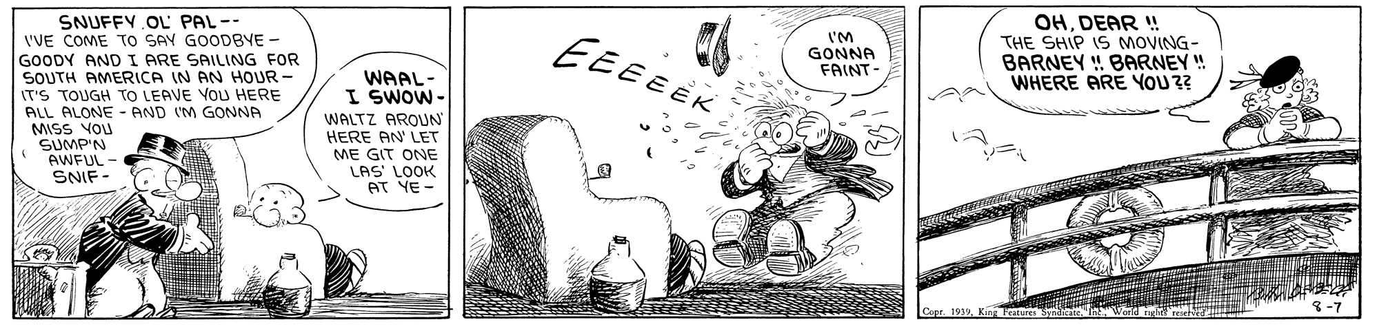 Barney Google And Snuffy Smith Vintage Comic Strip 1939-08-07 | Comics ...