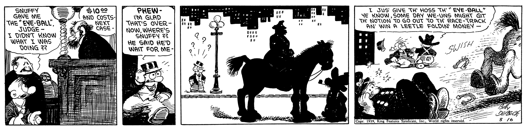 Barney Google And Snuffy Smith Vintage Comic Strip 1939-08-16 | Comics ...
