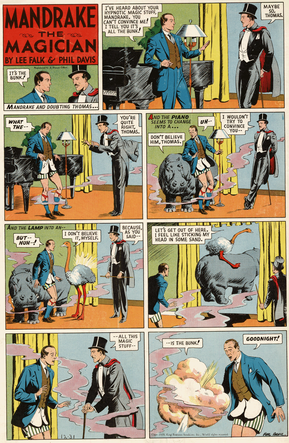 Mandrake The Magician Vintage Sundays Comic Strip 1939-12-31 | Comics ...