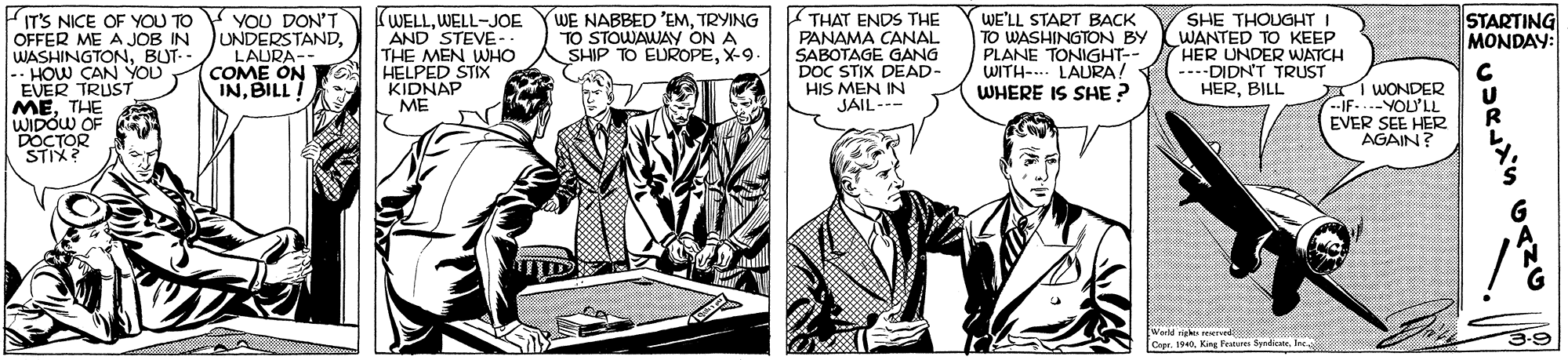Secret Agent X-9 Comic Strip 1940-03-09 | Comics Kingdom