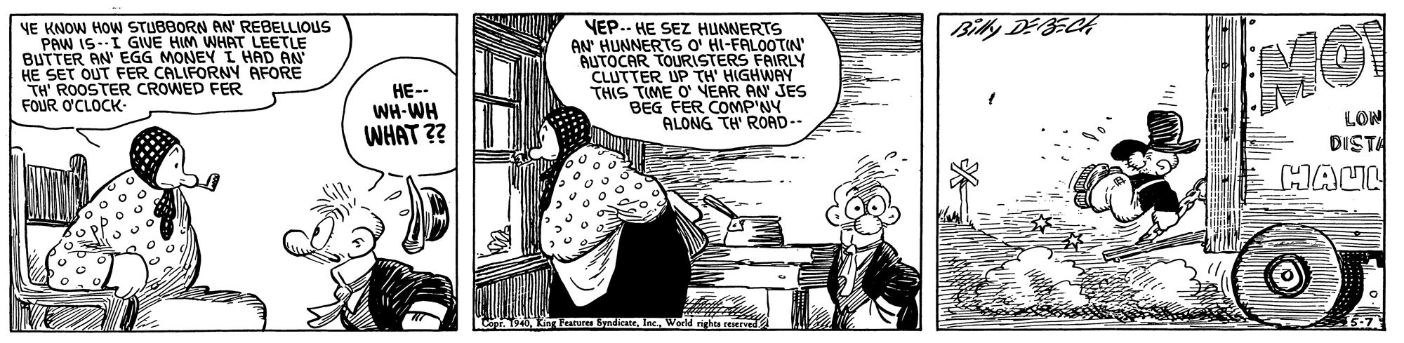 Barney Google And Snuffy Smith Comic Strip 1940-05-07 | Comics Kingdom
