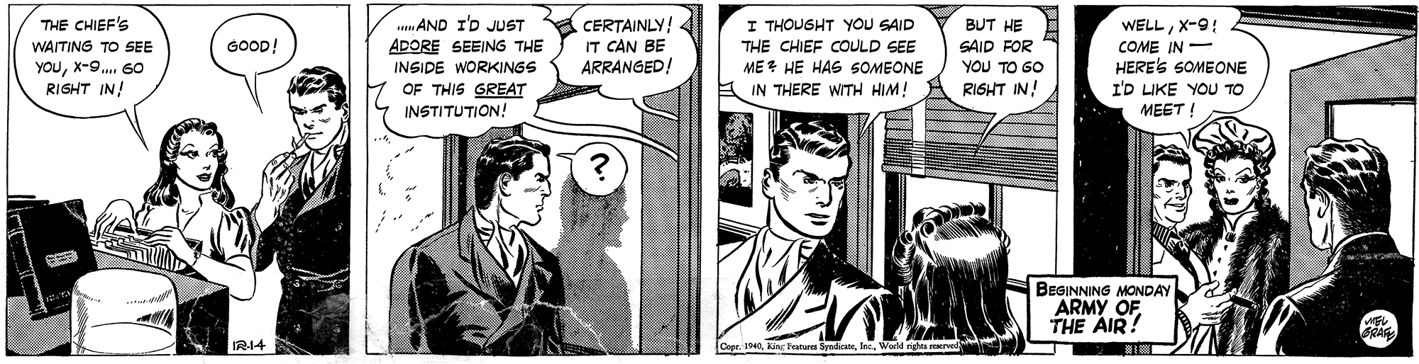 Secret Agent X-9 Comic Strip 1940-12-14 | Comics Kingdom