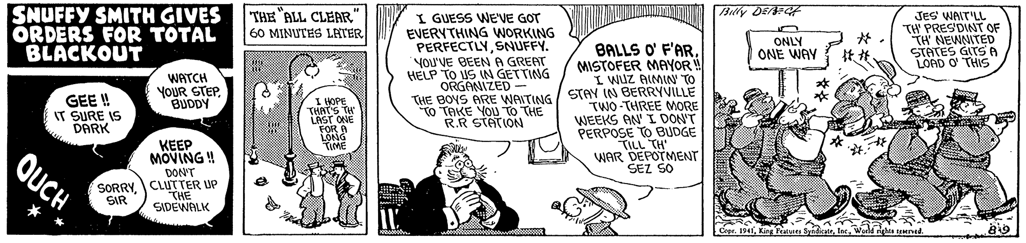 Barney Google And Snuffy Smith Vintage Comic Strip 1941-08-09 | Comics ...