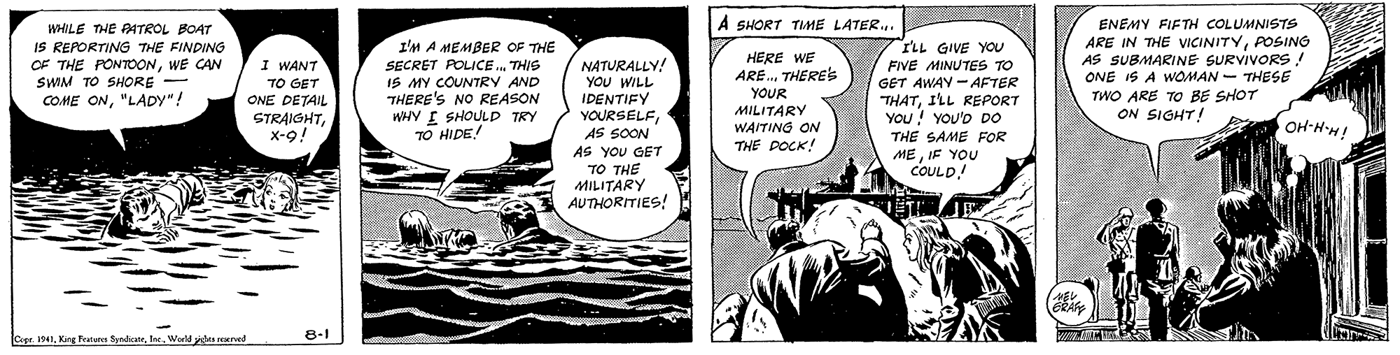 Secret Agent X-9 Comic Strip 1941-08-01 | Comics Kingdom