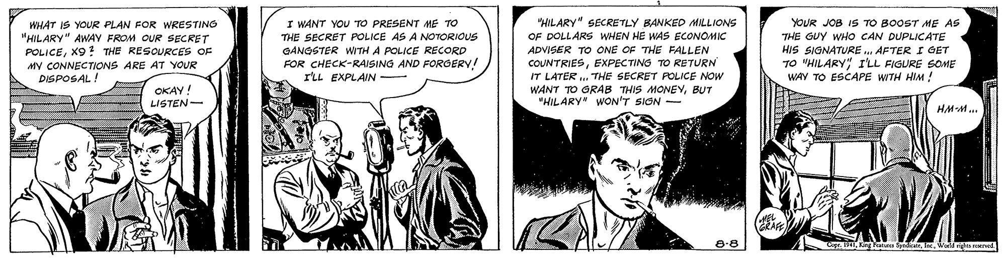 Secret Agent X-9 Comic Strip 1941-08-08 | Comics Kingdom