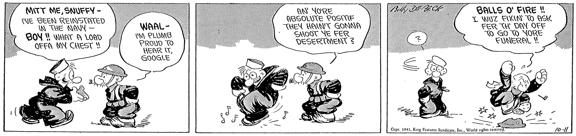 Barney Google And Snuffy Smith Vintage Comic Strip 1941-10-11 | Comics ...
