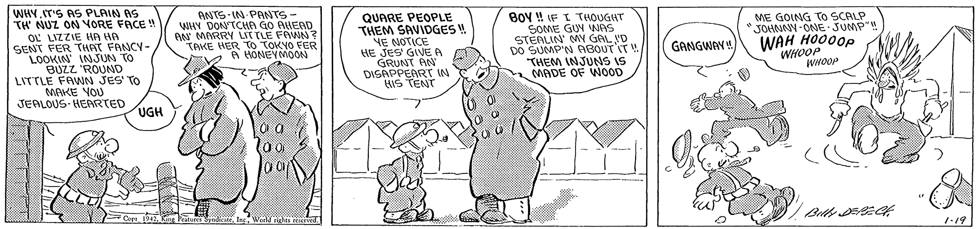 Barney Google And Snuffy Smith Vintage Comic Strip 1942-01-19 | Comics ...