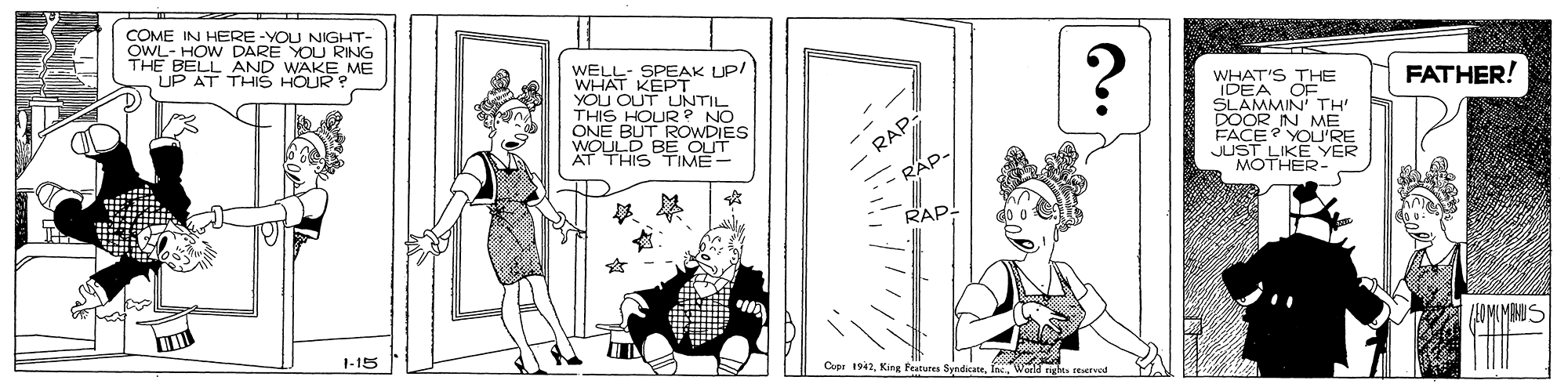 Bringing Up Father Comic Strip 1942-01-15 | Comics Kingdom