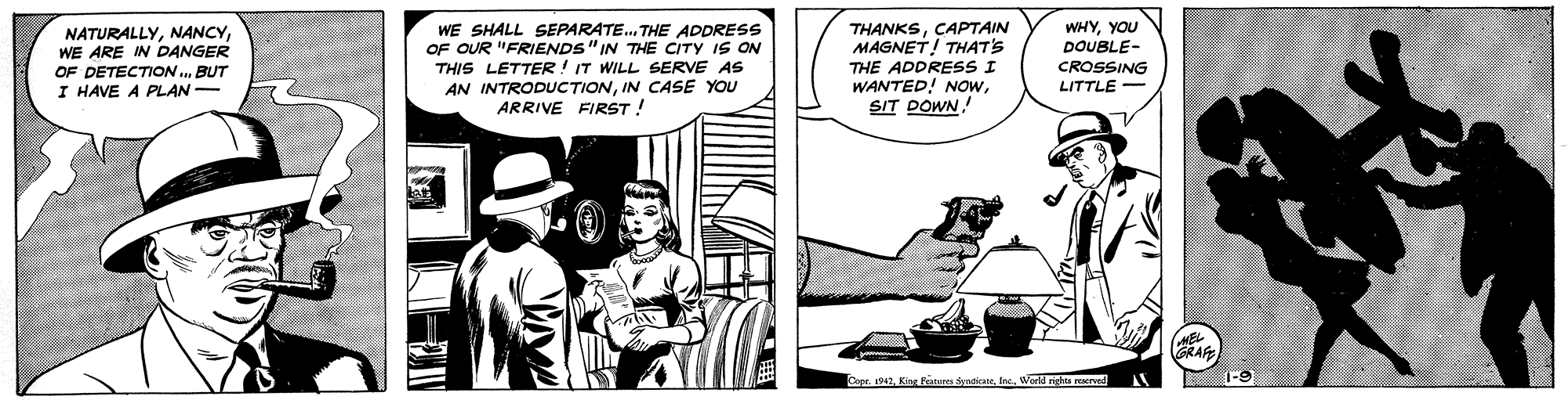 Secret Agent X-9 Comic Strip 1942-01-09 | Comics Kingdom