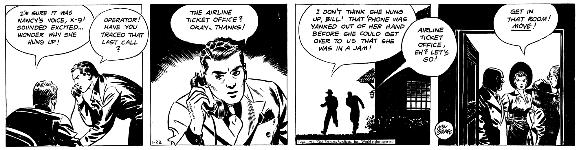 Secret Agent X-9 Comic Strip 1942-01-22 | Comics Kingdom