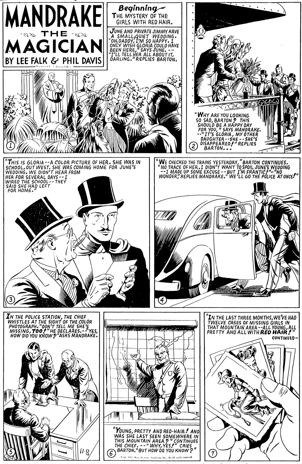 Mandrake The Magician Vintage Sundays Comic Strip 1942-11-08 | Comics ...