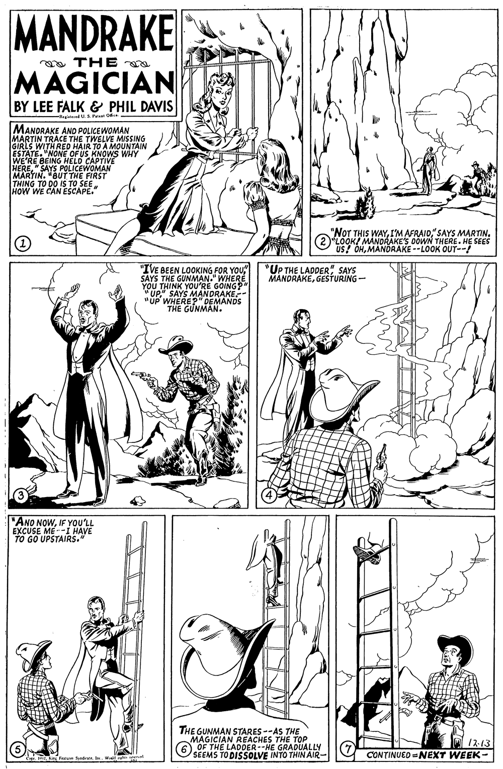 Mandrake The Magician Vintage Sundays Comic Strip 1942-12-13 | Comics ...