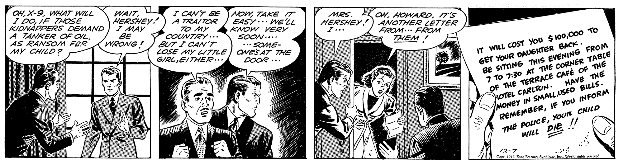 Secret Agent X-9 Comic Strip 1942-12-07 | Comics Kingdom