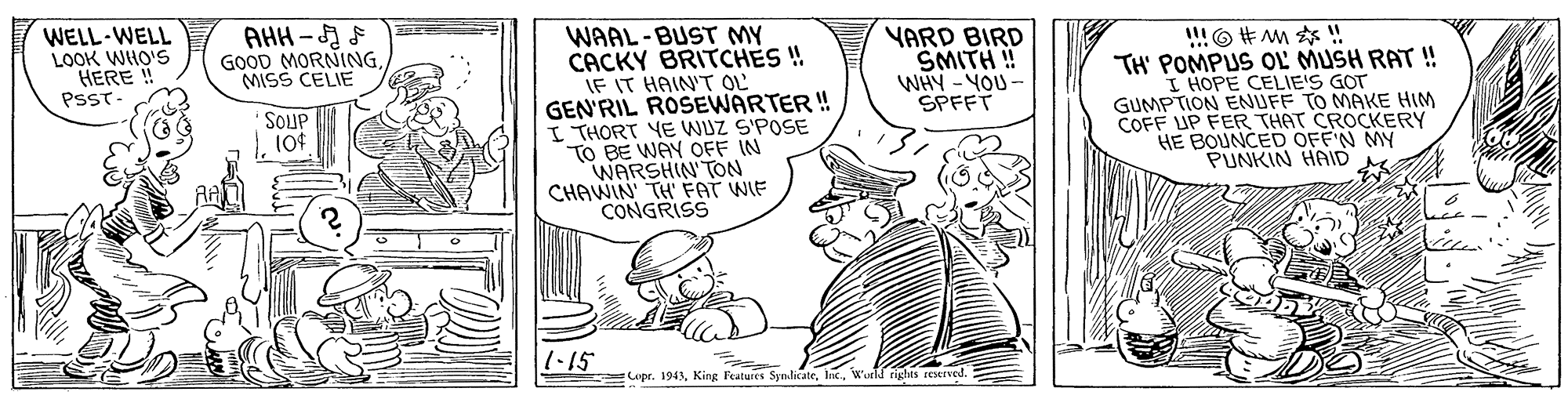 Barney Google And Snuffy Smith Vintage Comic Strip 1943-01-15 | Comics ...