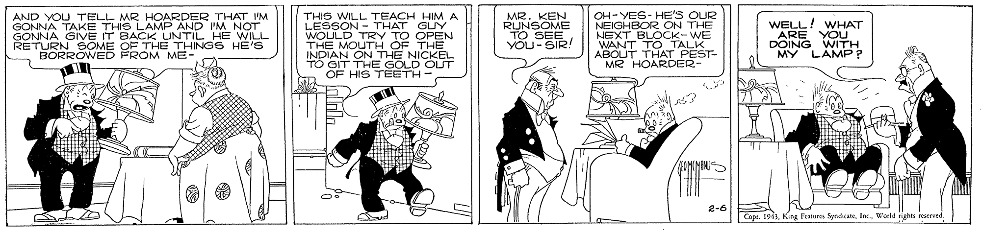 Bringing Up Father Comic Strip 1943-02-06 | Comics Kingdom