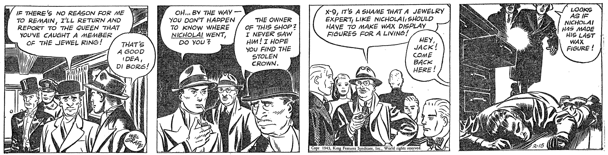 Secret Agent X-9 Comic Strip 1943-02-15 | Comics Kingdom