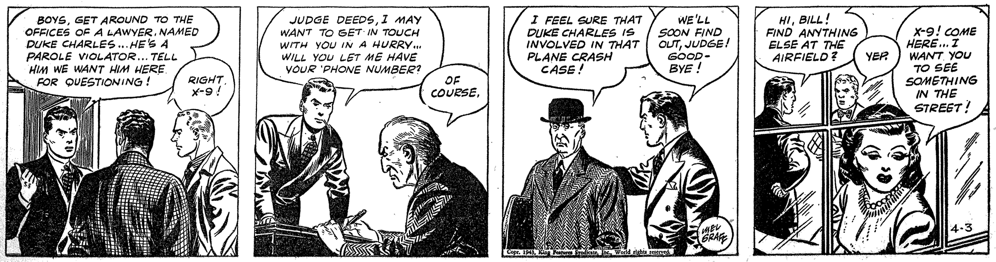 Secret Agent X-9 Comic Strip 1943-04-03 | Comics Kingdom