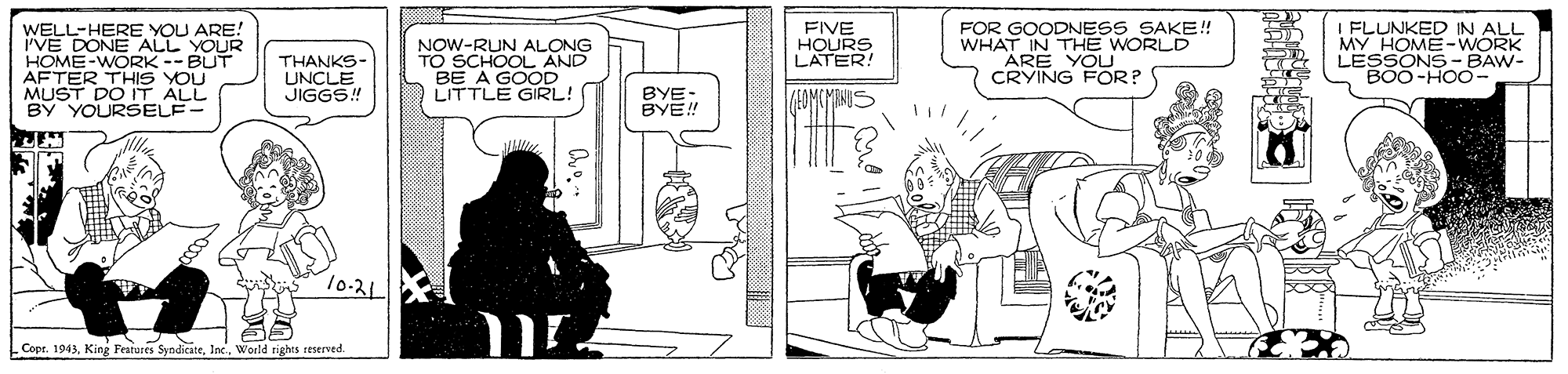 Bringing Up Father Comic Strip 1943-10-21 | Comics Kingdom