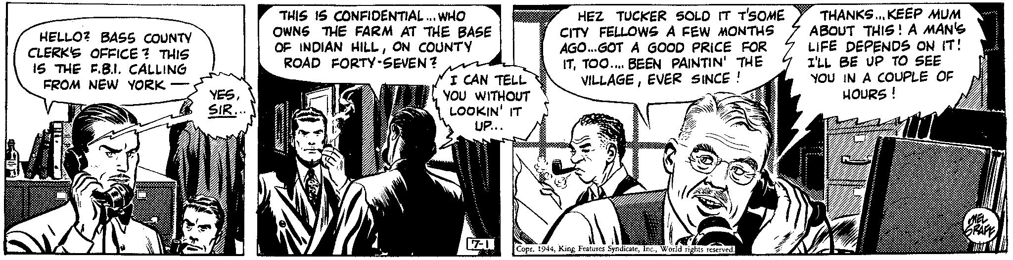 Secret Agent X-9 Comic Strip 1944-07-01 | Comics Kingdom