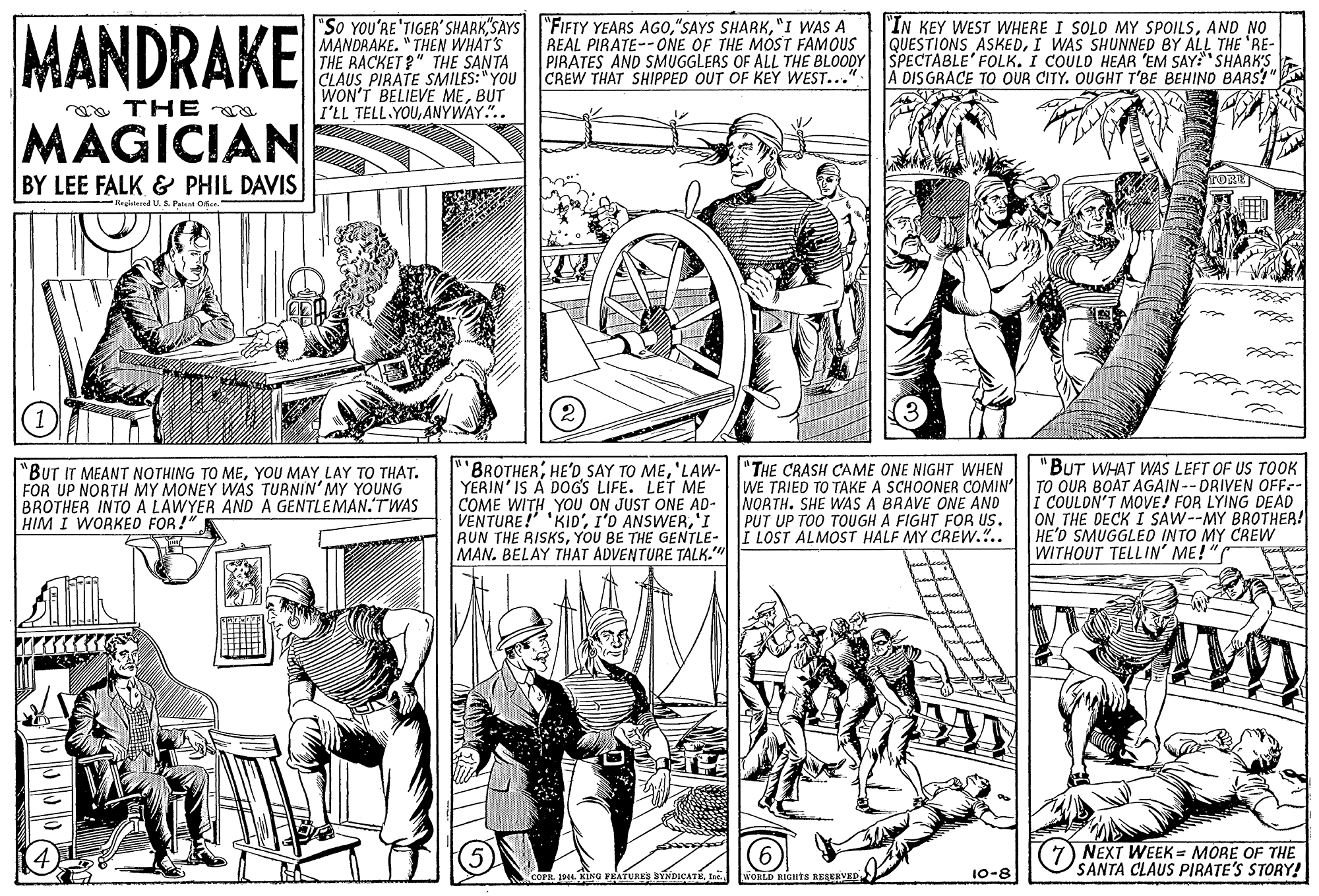 Mandrake The Magician Vintage Sundays Comic Strip 1944-10-08 | Comics ...