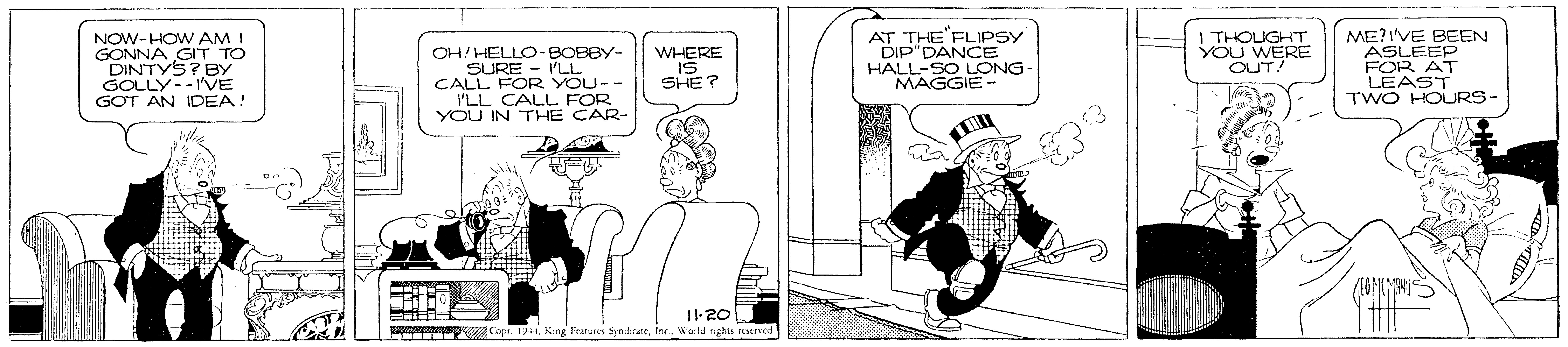 Bringing Up Father Comic Strip 1944-11-20 | Comics Kingdom