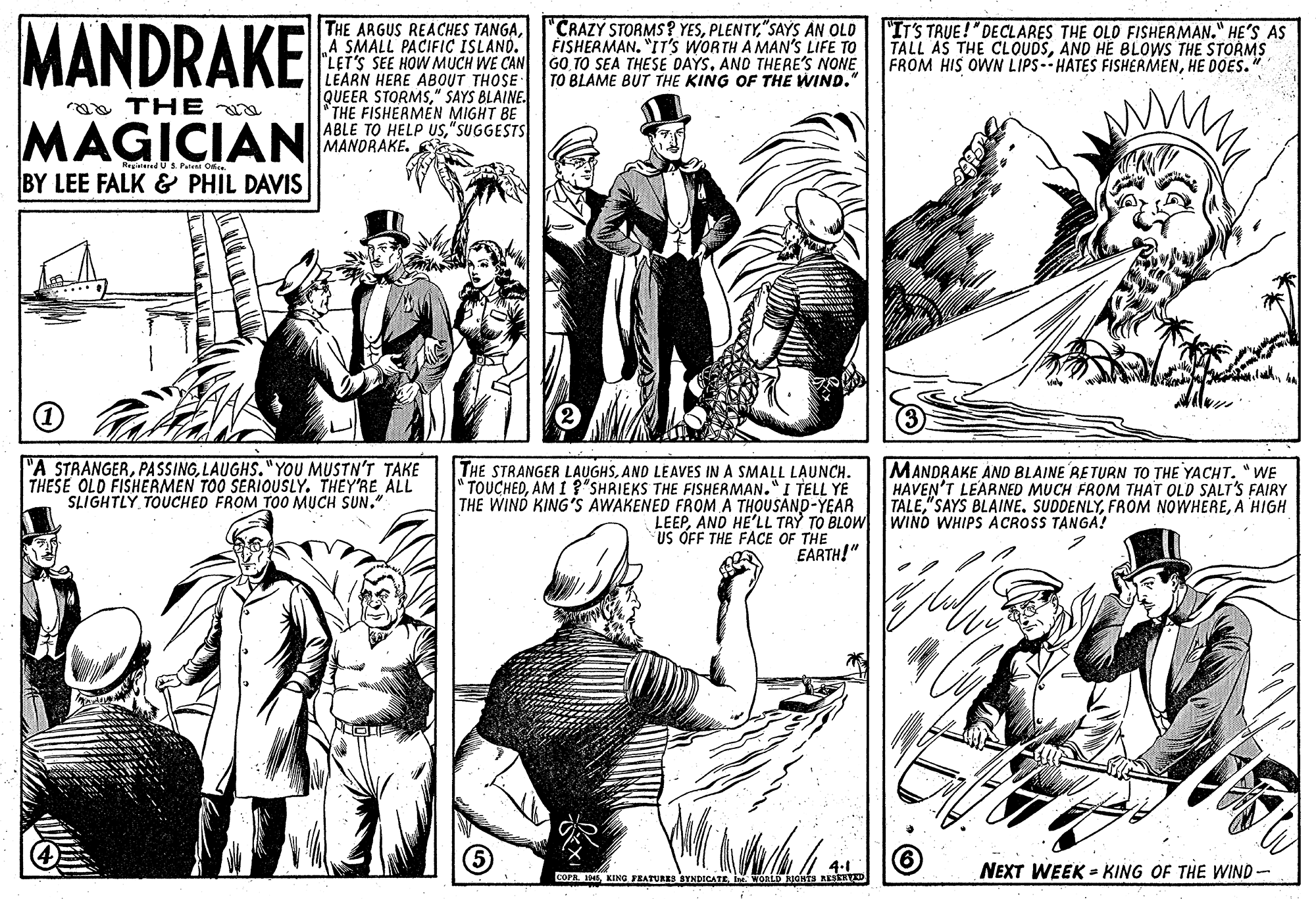 Mandrake The Magician Vintage Sundays Comic Strip 1945-04-01 | Comics ...
