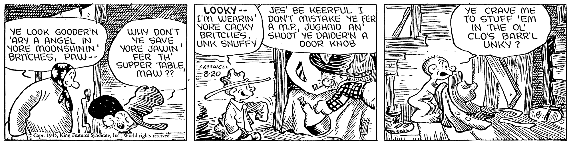 Barney Google And Snuffy Smith Comic Strip 1945-08-20 | Comics Kingdom