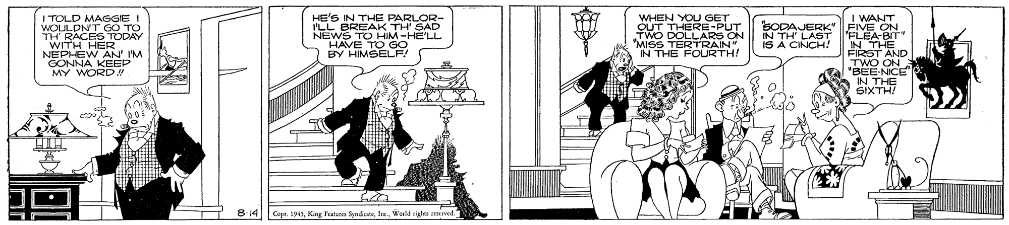 Bringing Up Father Comic Strip 1945-08-14 | Comics Kingdom