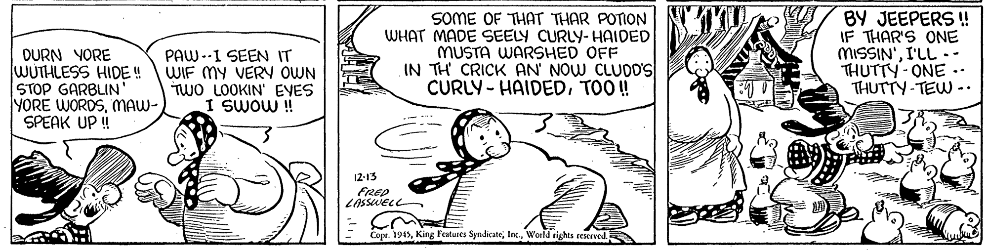 Barney Google And Snuffy Smith Comic Strip 1945-12-13 | Comics Kingdom