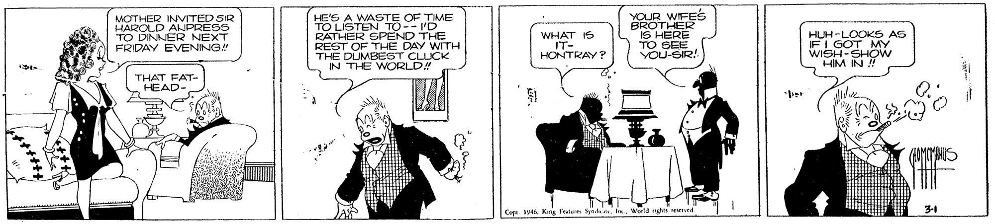 Bringing Up Father Comic Strip 1946-03-01 | Comics Kingdom
