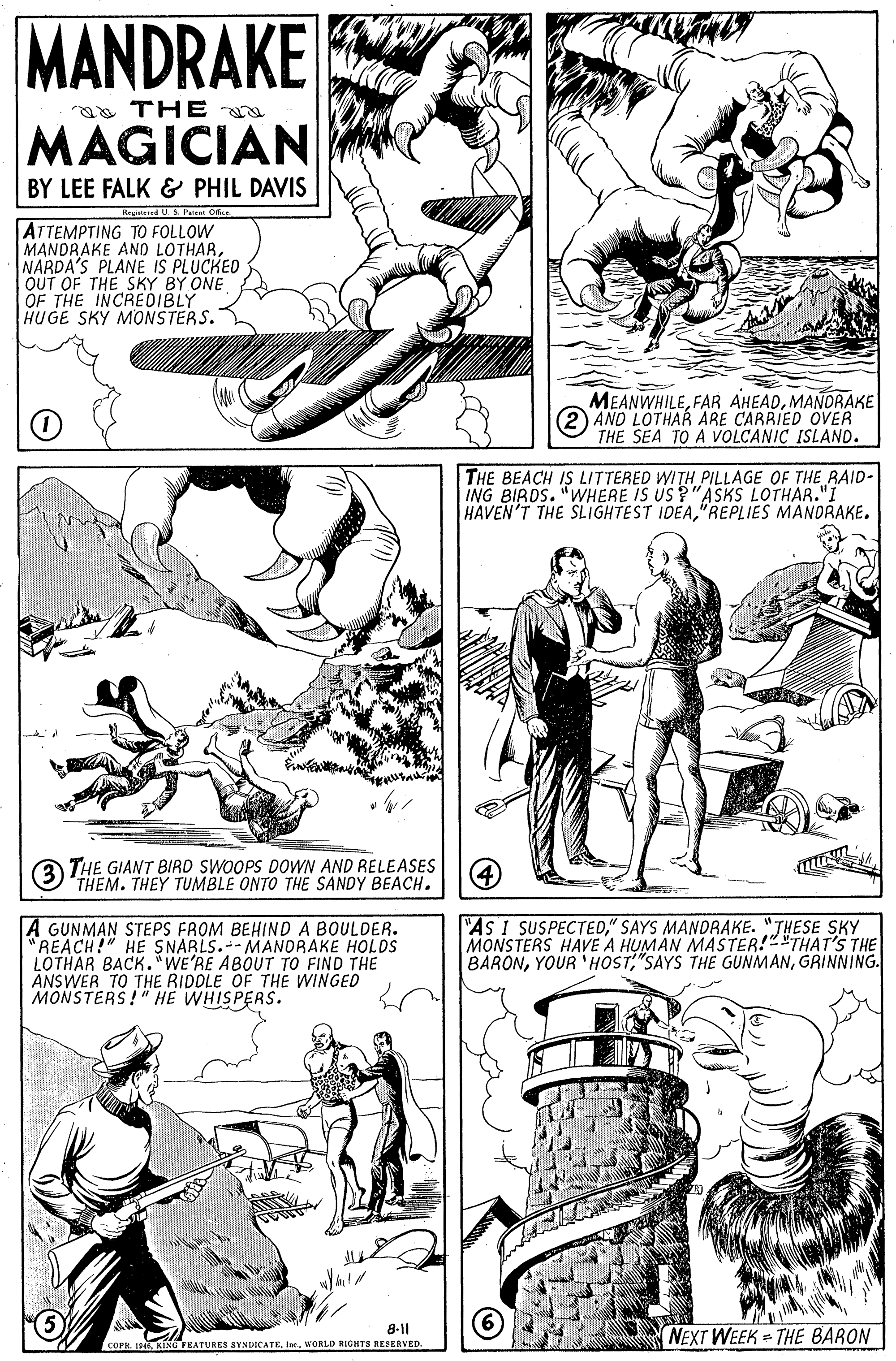 Mandrake The Magician Vintage Sundays Comic Strip 1946-08-11 | Comics ...
