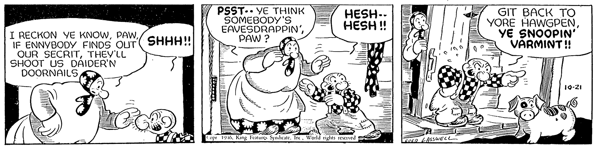 Barney Google And Snuffy Smith Vintage Comic Strip 1946-10-21 | Comics ...