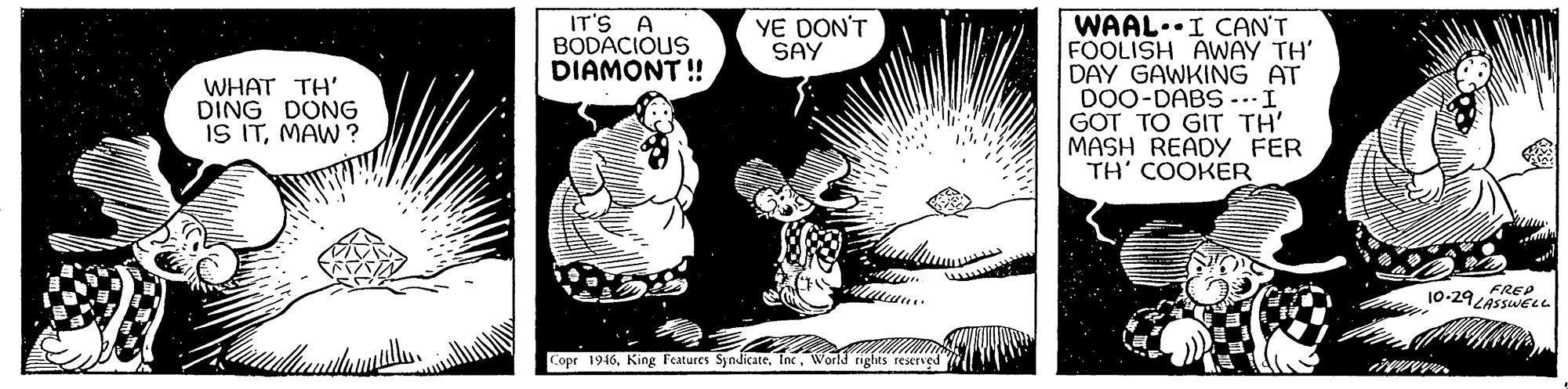 Barney Google And Snuffy Smith Vintage Comic Strip 1946-10-29 | Comics ...